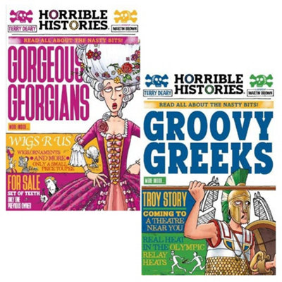Horrible Histories Newspaper Editions 2 Books Set (Gorgeous Georgians ...