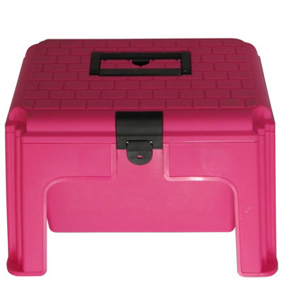 Horse Grooming Large Tack Box Pink (Equestrian Step Up Storage Case)