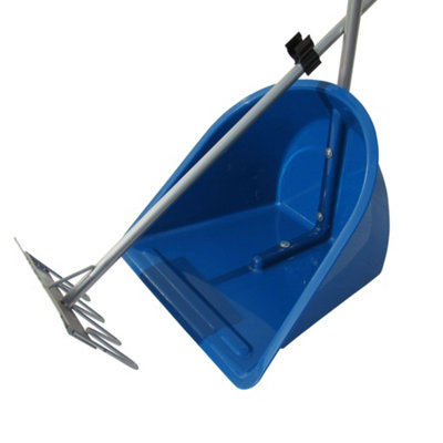 Horse Poop Scoop and Rake Blue (Manure Equestrian Heavy Duty Lightweight)