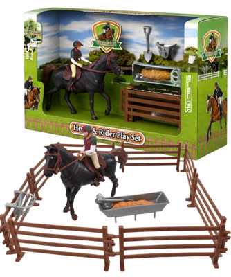 Horse & Rider Play Set with Stable Accessories
