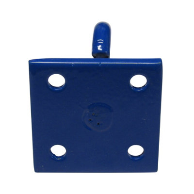 Horse Tie Hook on Plates Blue - Pack of 4 (Rope Chain Tether Stable Anchor)