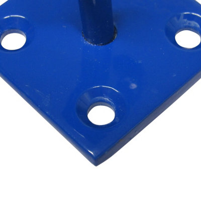 Horse Tie Hook on Plates Blue - Pack of 4 (Rope Chain Tether Stable Anchor)