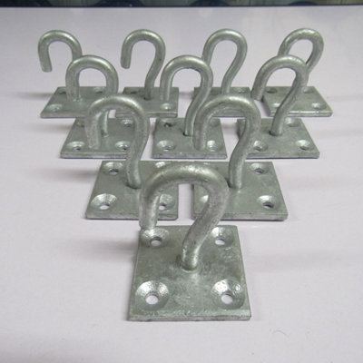 Horse Tie Hook on Plates Galvanised - Pack of 10 (Rope Chain Tether ...
