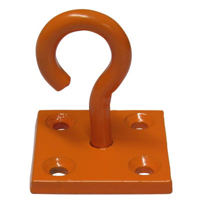 Horse Tie Hook on Plates Orange - Pack of 4 (Rope Chain Tether Stable ...