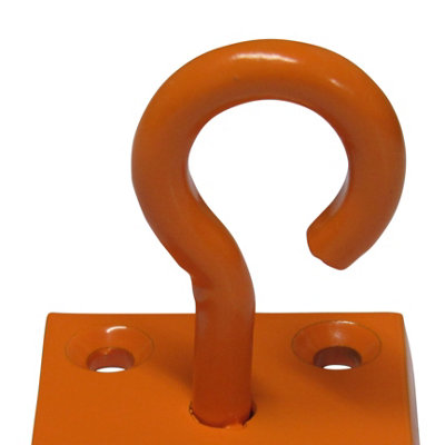 Horse Tie Hook on Plates Orange - Pack of 4 (Rope Chain Tether Stable ...