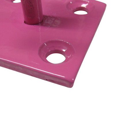 Horse Tie Hook on Plates Pink - Pack of 4 (Rope Chain Tether Stable Anchor)