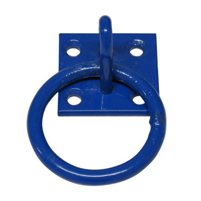 Horse Tie Rings on Plates Blue - Pack of 4 (Powder Coated Stable Dog ...