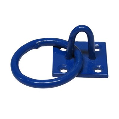 Horse Tie Rings on Plates Blue - Pack of 4 (Powder Coated Stable Dog ...