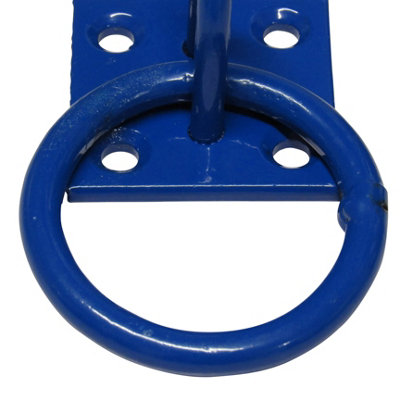 Horse Tie Rings on Plates Blue - Pack of 4 (Powder Coated Stable Dog ...