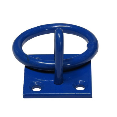 Horse Tie Rings on Plates Blue - Pack of 4 (Powder Coated Stable Dog ...