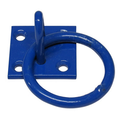 Horse Tie Rings on Plates Blue - Pack of 4 (Powder Coated Stable Dog ...