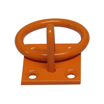 Horse Tie Rings on Plates Orange - Pack of 4 (Powder Coated Stable Dog ...