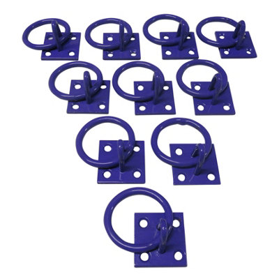 Horse Tie Rings on Plates Purple - Pack of 10 (Powder Coated Stable Dog ...