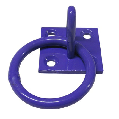 Horse Tie Rings on Plates Purple - Pack of 10 (Powder Coated Stable Dog ...