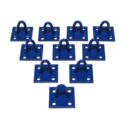 Horse Tie Staple on Plates Blue - Pack of 10 (Rope Chain Tether Stable ...