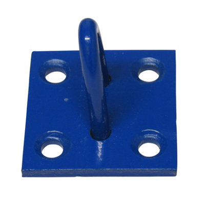 Horse Tie Staple on Plates Blue - Pack of 4 (Rope Chain Tether Stable ...