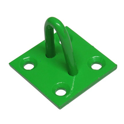 Horse Tie Staple on Plates Green - Pack of 4 (Rope Chain Tether Stable ...