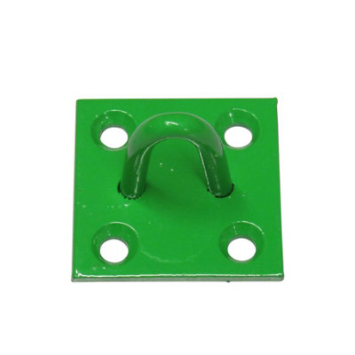 Horse Tie Staple on Plates Green - Pack of 4 (Rope Chain Tether Stable ...