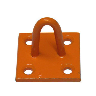 Horse Tie Staple on Plates Orange - Pack of 4 (Rope Chain Tether Stable ...