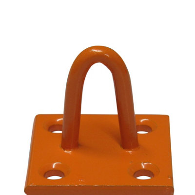 Horse Tie Staple on Plates Orange - Pack of 4 (Rope Chain Tether Stable ...