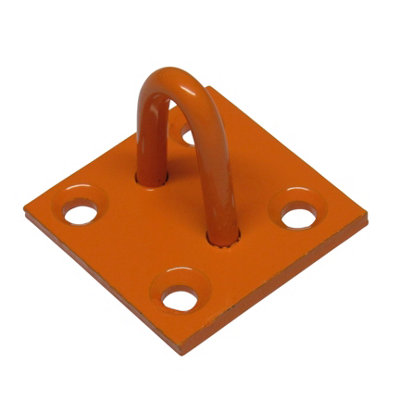Horse Tie Staple on Plates Orange - Pack of 4 (Rope Chain Tether Stable ...