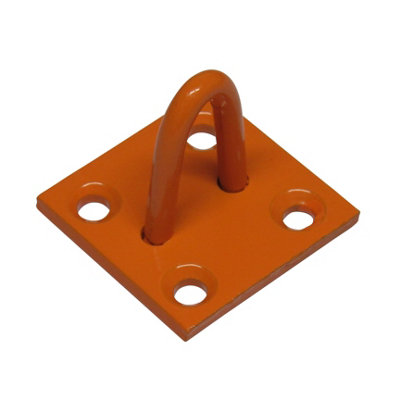 Horse Tie Staple on Plates Orange - Pack of 4 (Rope Chain Tether Stable ...