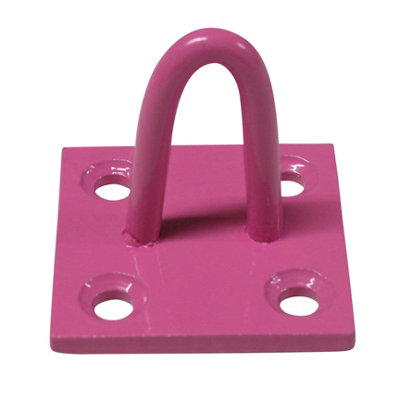 Horse Tie Staple on Plates Pink - Pack of 4 (Rope Chain Tether Stable ...