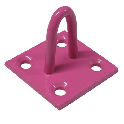 Horse Tie Staple on Plates Pink - Pack of 4 (Rope Chain Tether Stable ...