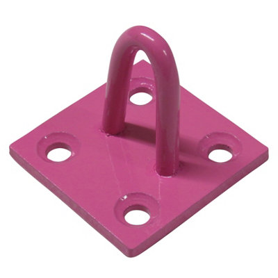 Horse Tie Staple on Plates Pink - Pack of 4 (Rope Chain Tether Stable ...