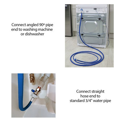 Hose Extension Washing Machine Long Cold 3.5m Fill Water & Drain Pipe ...