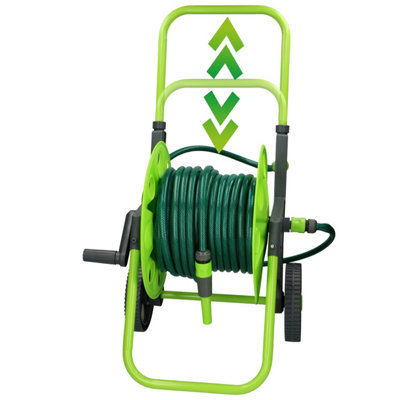 Hose Reel Trolley with 30M Hose Set for Garden Lawn Watering Backyard ...