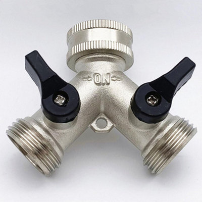 Hose Splitter 2 Way Kit Brass Y Hose Splitter with Control Valve 3 ...
