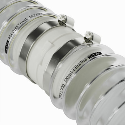 Hoses UK 150mm White Polyurethane PU Flexible Ducting Joiner Connector ...