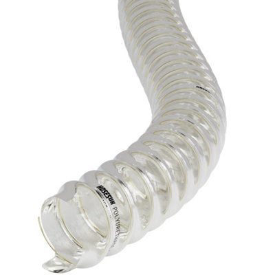 Hoses UK 65mm ID 12 Metres Polyurethane PU Flexible Ducting Hose Clear ...