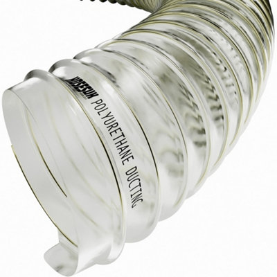 Hoses UK 65mm ID 12 Metres Polyurethane PU Flexible Ducting Hose Clear ...