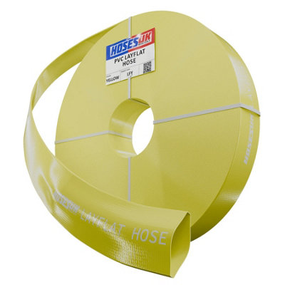 HosesUK 63mm Yellow PVC Heavy Duty Layflat Submersible Pump Hose For ...