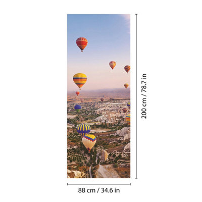 Hot Air Balloons Self-Adhesive Door Murals Stickers European Standard ...