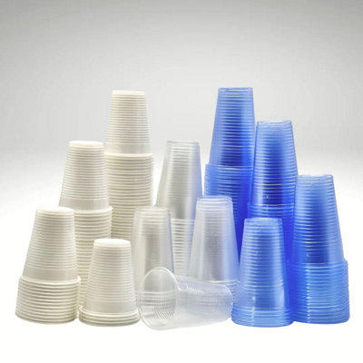 HOT BARGAINS 1000 Pack 7oz Clear Plastic Cups - Disposable & Reusable ...