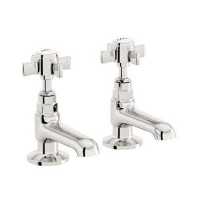 Hot & Cold Twin Basin Taps Chrome