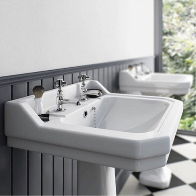 Hot & Cold Twin Basin Taps Chrome