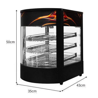 Hot Food Warmer Commercial Heated Pizza Pie Cabinet Glass Display ...