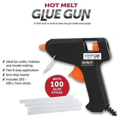 Hot Melt Mini Glue Gun Electric with 100 Glue Sticks Hobby Craft DIY ...