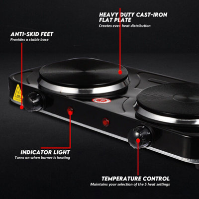 Hot Plate Electric Cooker Single Portable Table Top Kitchen Hob Stove UK