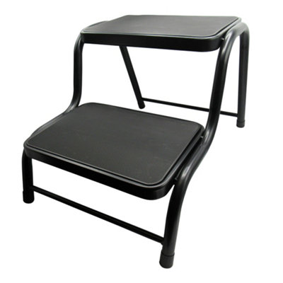 Hot Tub Spa Steps 2 Tier (Stairs Lazy Spa Non Slip Black Entry Outdoors)