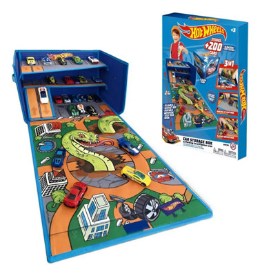 Hot Wheels Cars Case Garage Box Playmat - 3-in-1 Collapsible Car Toys ...