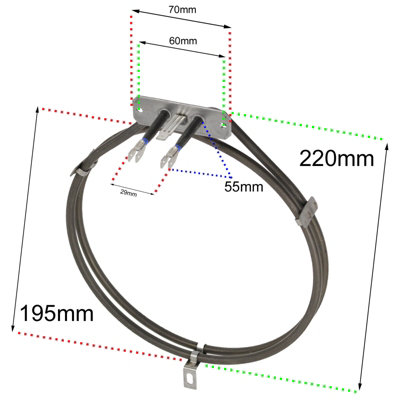 Hotpoint Fan Oven Cooker Heater Heating Element 2 Turn 2000W