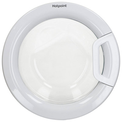 Hotpoint Genuine Washing Machine Door Frame & Glass - White - MERC00286455