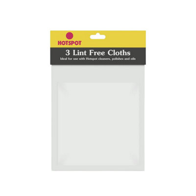 Hotspot Lint Free Cleaning Cloths (Pack of 3) White (One Size) | DIY at B&Q