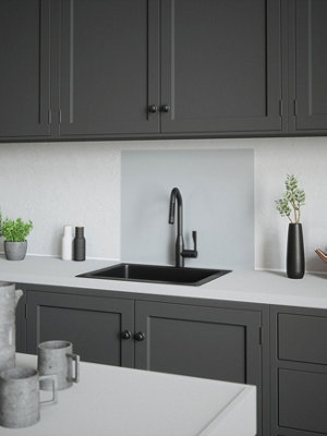 House Beautiful Platino Glass Kitchen Self Adhesive Splashback 600mm x ...