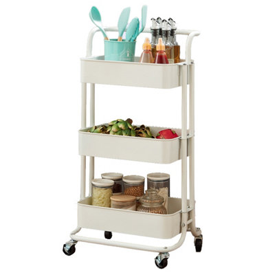 House of Home 3 Tier Storage Cart Trolley On Wheels Home Kitchen Office ...